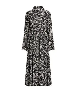 GANNI Floral Print Long Sleeve Midi Dress
