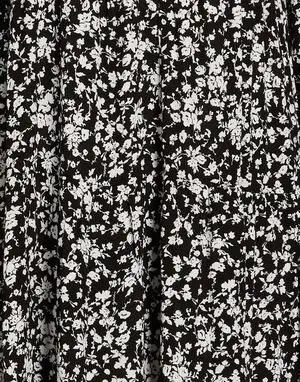 GANNI Floral Print Long Sleeve Midi Dress