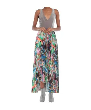 Balenciaga Printed Pleated Maxi Skirt