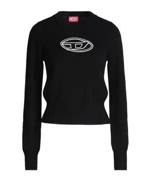 DIESEL® Minimalist Solid Color Knit Sweater - Black