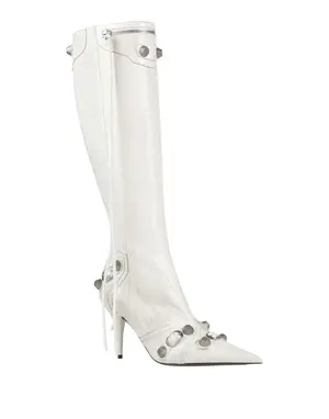 Balenciaga Leather Zip Up Pointed Toe Boots