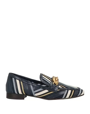 Tory Burch Embellished Striped Leather Loafers