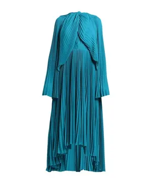 Balenciaga Pleated Long Sleeve Dress - Blue