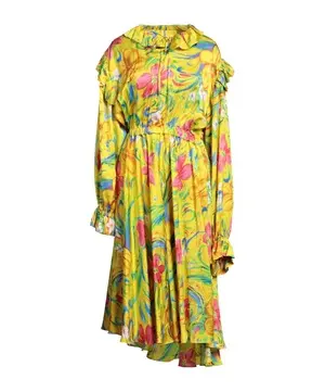 Balenciaga Printed Long Sleeve Dress - Yellow