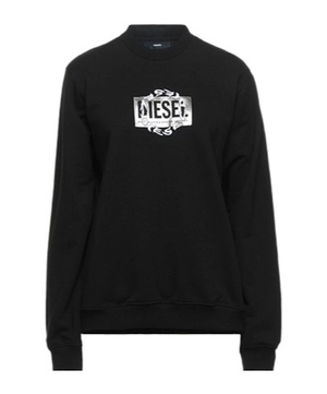 DIESEL® Solid-color Round-neck Hoodie - Black