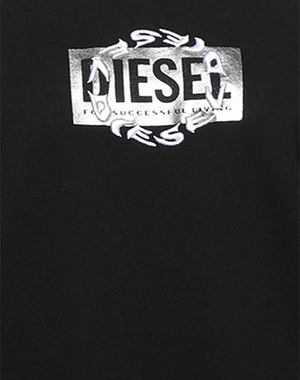 DIESEL® Solid-color Round-neck Hoodie