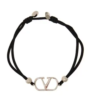 Valentino Garavani Vlogo Cord Bracelet - Black