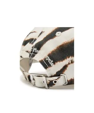 GANNI Zebra-striped Cotton Baseball Cap