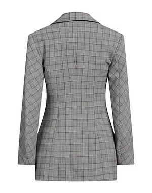 GANNI Single-breasted Plaid Blazer