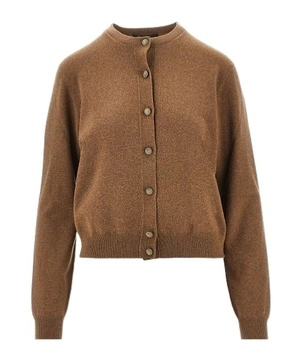 Loro Piana Ribbed Crew Neck Cardigan With Metal Buttons