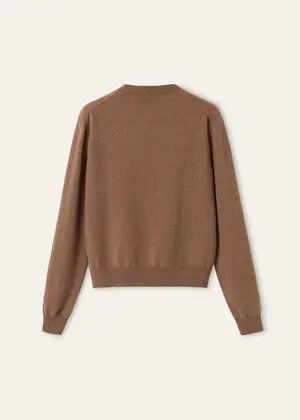 Loro Piana Ribbed Crew Neck Cardigan With Metal Buttons
