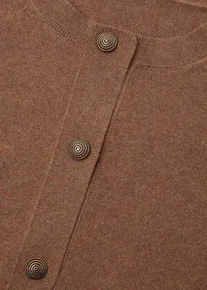 Loro Piana Ribbed Crew Neck Cardigan With Metal Buttons