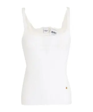 Chloé Solid Color Sleeveless Vest - White