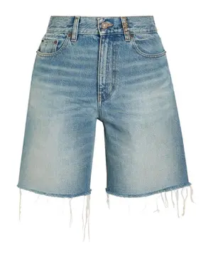 Chloé Versatile High-rise Frayed Denim Bermuda Shorts