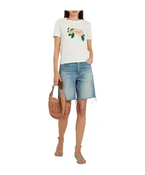 Chloé Versatile High-rise Frayed Denim Bermuda Shorts