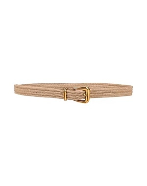 Brunello Cucinelli Simple Solid Color Woven Leather Belt - Nude