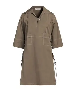 Tory Burch Lapel Short Sleeve Dress With Patch Pockets