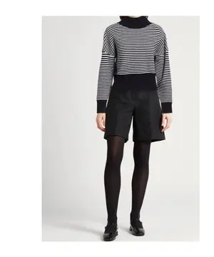Max Mara Striped Turtleneck Long Sleeve Knit