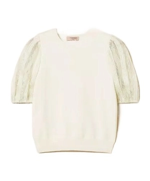 TWINSET Lace Sleeve Top