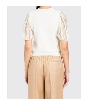 TWINSET Lace Sleeve Top