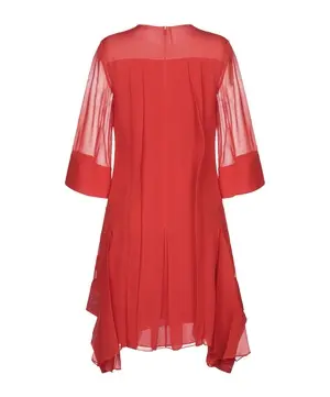 Chloé Lace Crepe Crewneck Short Dress