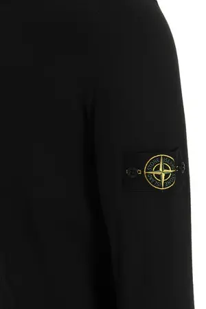Stone Island Logo Patch Crewneck Knitted Jumper - Blue