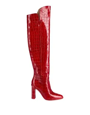 Max Mara Solid Color Square Heel Leather Shoes