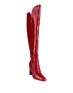 Max Mara Solid Color Square Heel Leather Shoes