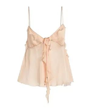 Chloé Silk Ruffled Camisole - Nude