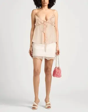 Chloé Silk Ruffled Camisole - Nude