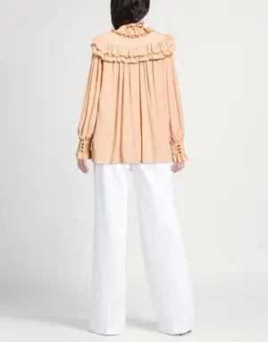 Chloé Ruched Bow-tie Neckline Crepe Top