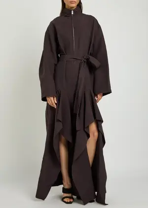 Alaïa High Neck Ruffled Jumpsuit - Black