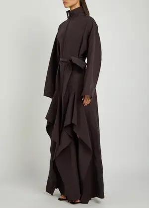 Alaïa High Neck Ruffled Jumpsuit - Black