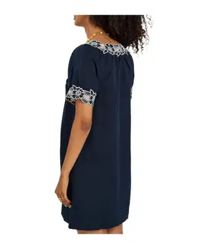 Rixo Floral Hollow Lace Puff Sleeve Mini Dress