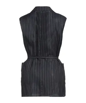 Brunello Cucinelli Double-breasted Pinstriped Sleeveless Blazer