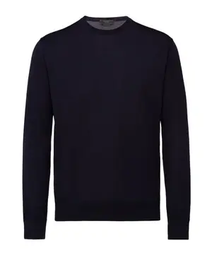 Prada Knitted Crewneck Jumper - Blue