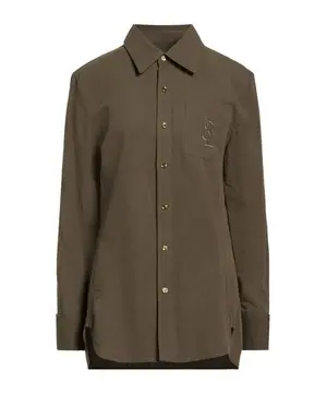 Saint Laurent Solid Color Long Sleeve Shirt - Brown