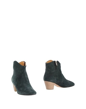 Isabel Marant Étoile Suede Denim Ankle Boots - Black