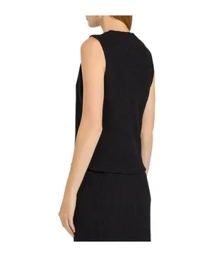 Vince Draped Textured Fine-knit Cowl Neck Top