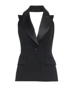 Max Mara Sleeveless Single-breasted Suit Jacket - Black