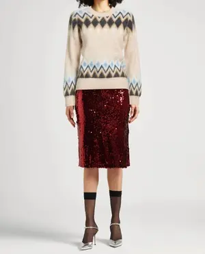GANNI Geometric Print Long Sleeve Sweater