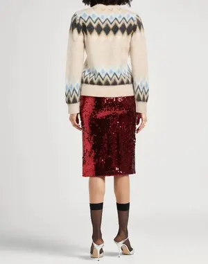 GANNI Geometric Print Long Sleeve Sweater