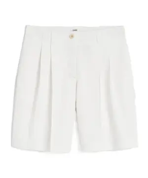TOTEME Twill Pleated Bermuda Shorts