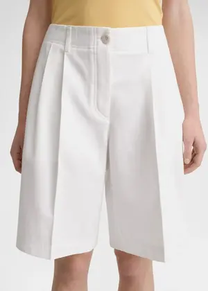 TOTEME Twill Pleated Bermuda Shorts