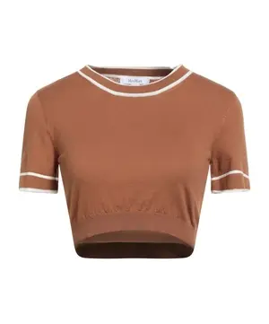 Max Mara Short-sleeved Crewneck Knit Top - Brown