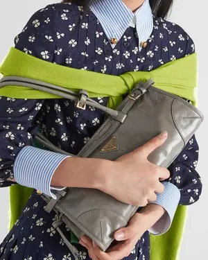 Prada Triangle Logo Tote Bag