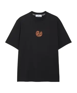 Stone Island Logo-print Cotton T-shirt - Black