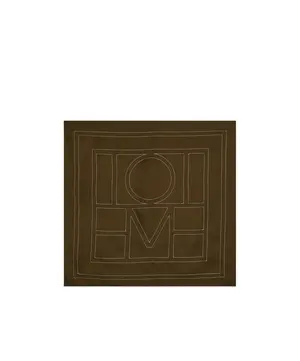 TOTEME Logo-monogrammed Silk Scarf - Green