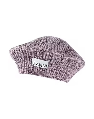 GANNI Lightweight Knitted Beret - Gray