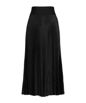 Balenciaga Pleated Midi Skirt With Logo Waistband